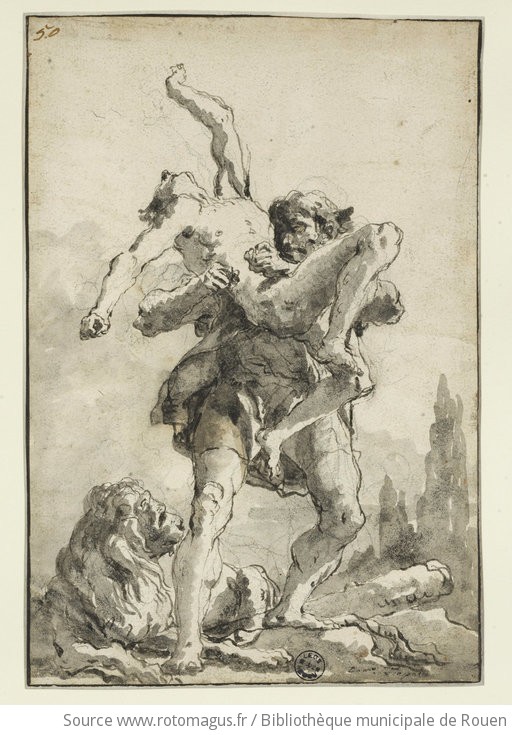 Hercule et Antée. | Rotomagus | Rouen nouvelles bibliothèques