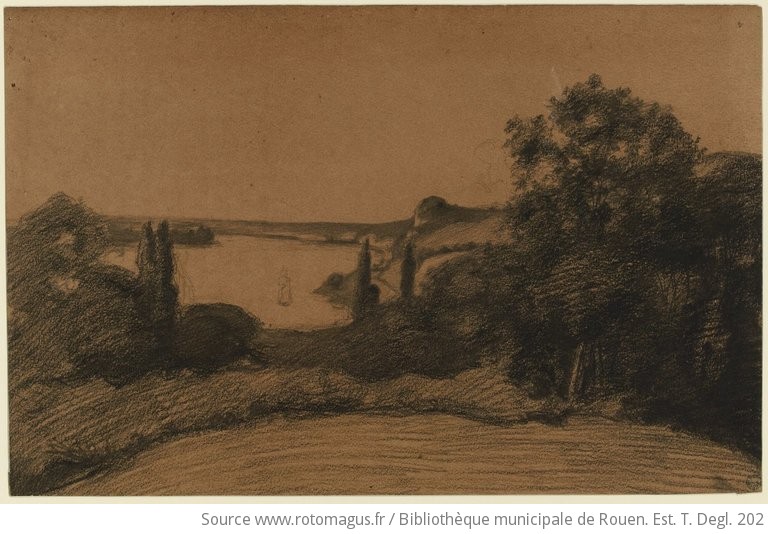 Collection de dessins de Louis Deglatigny. [La Seine à Duclair ...