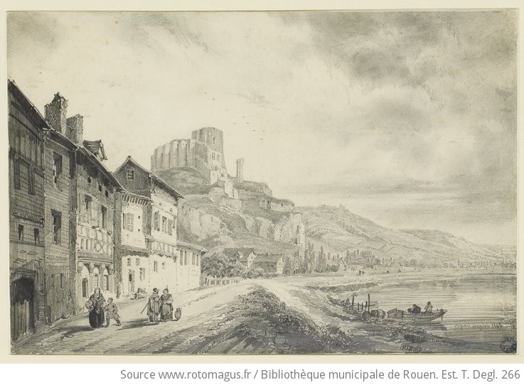 Collection de dessins de Louis Deglatigny. Vue du Château Gaillard des ...
